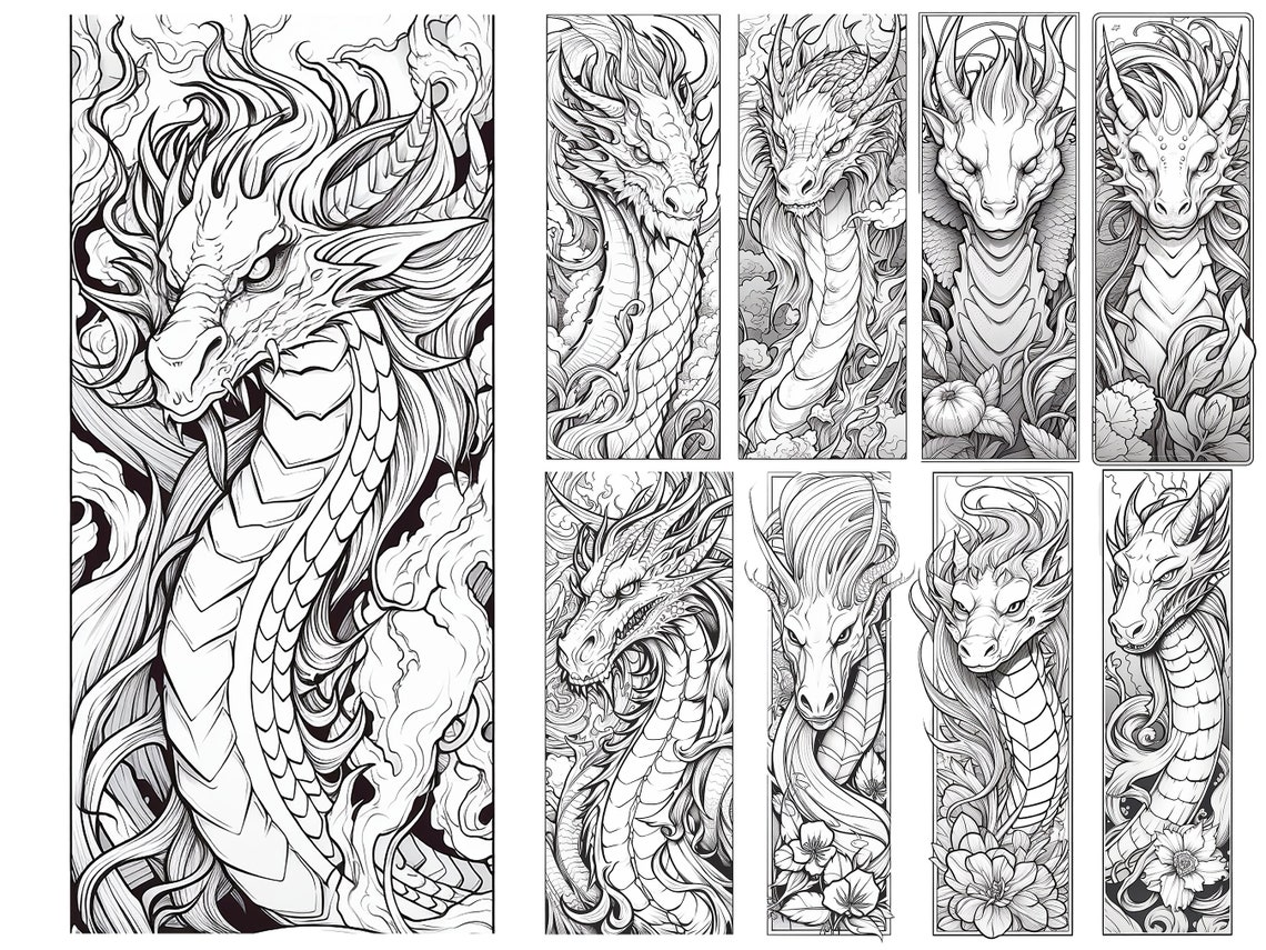 Dragon Bookmarks Bundle - Set of 21 | Serpentine Charm for Reading ...