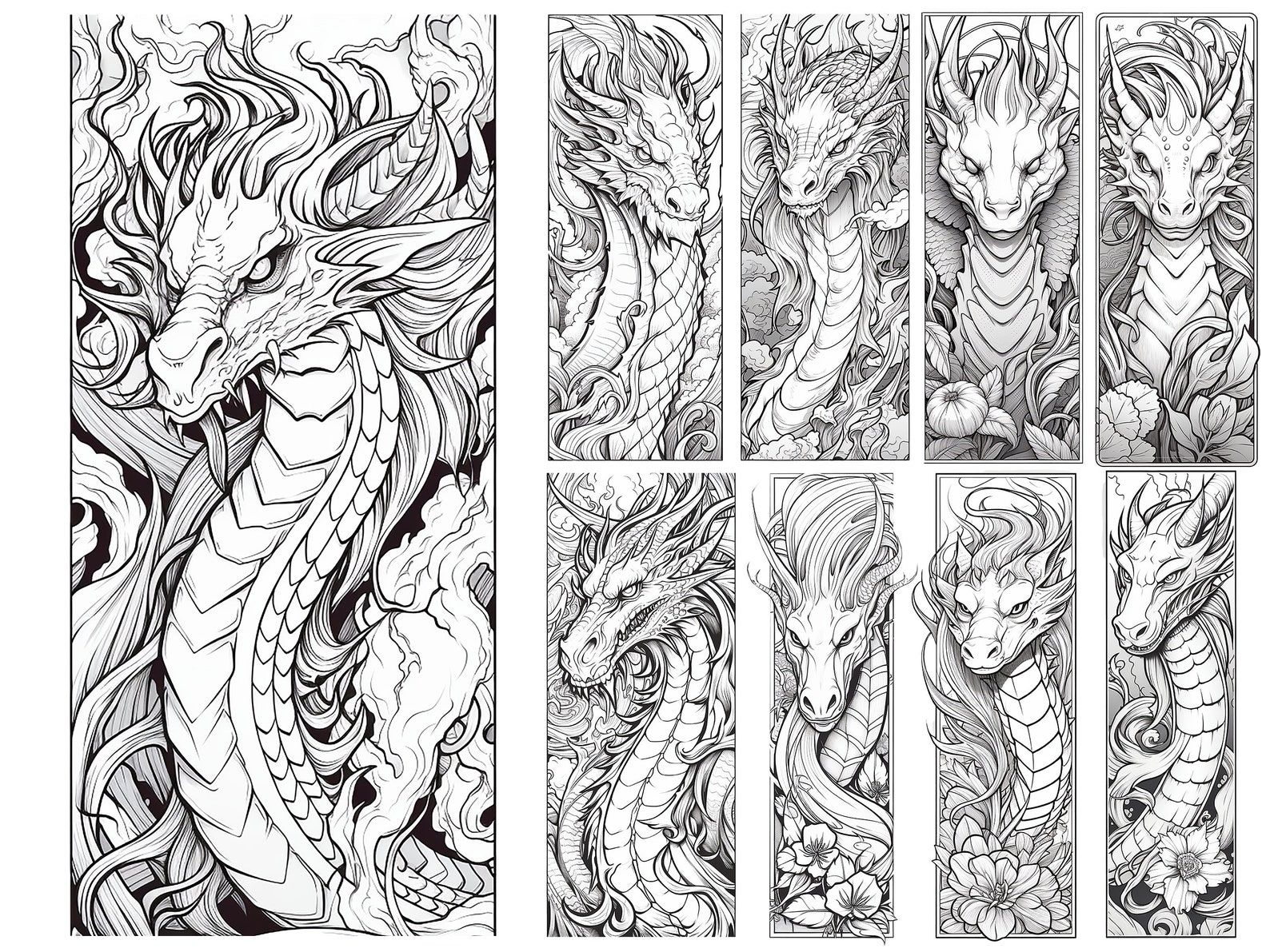 Dragon Bookmarks Bundle - Set of 21 | Serpentine Charm for Reading ...