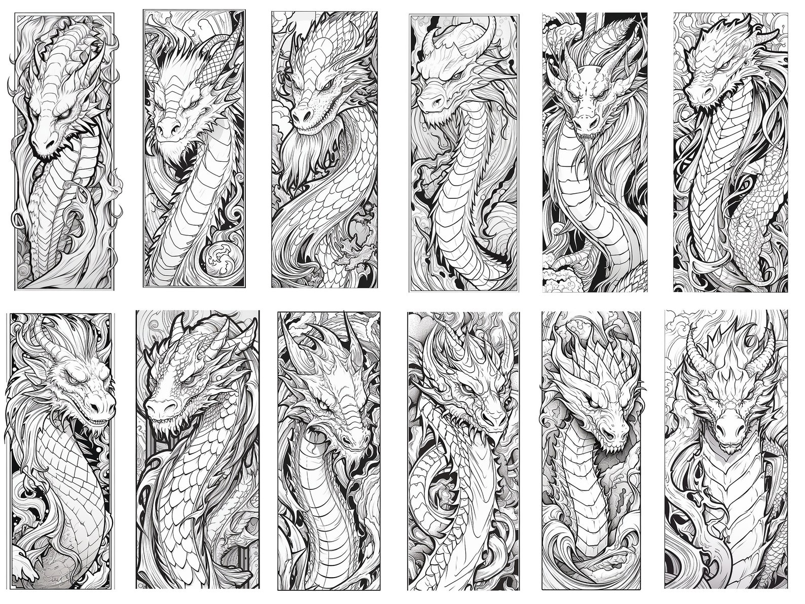 Dragon Bookmarks Bundle - Set of 21 | Serpentine Charm for Reading ...