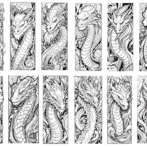 Dragon Bookmarks Bundle - Set of 21 | Serpentine Charm for Reading ...