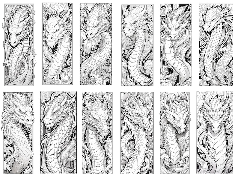 Dragon Bookmarks Bundle - Set of 21 | Serpentine Charm for Reading ...