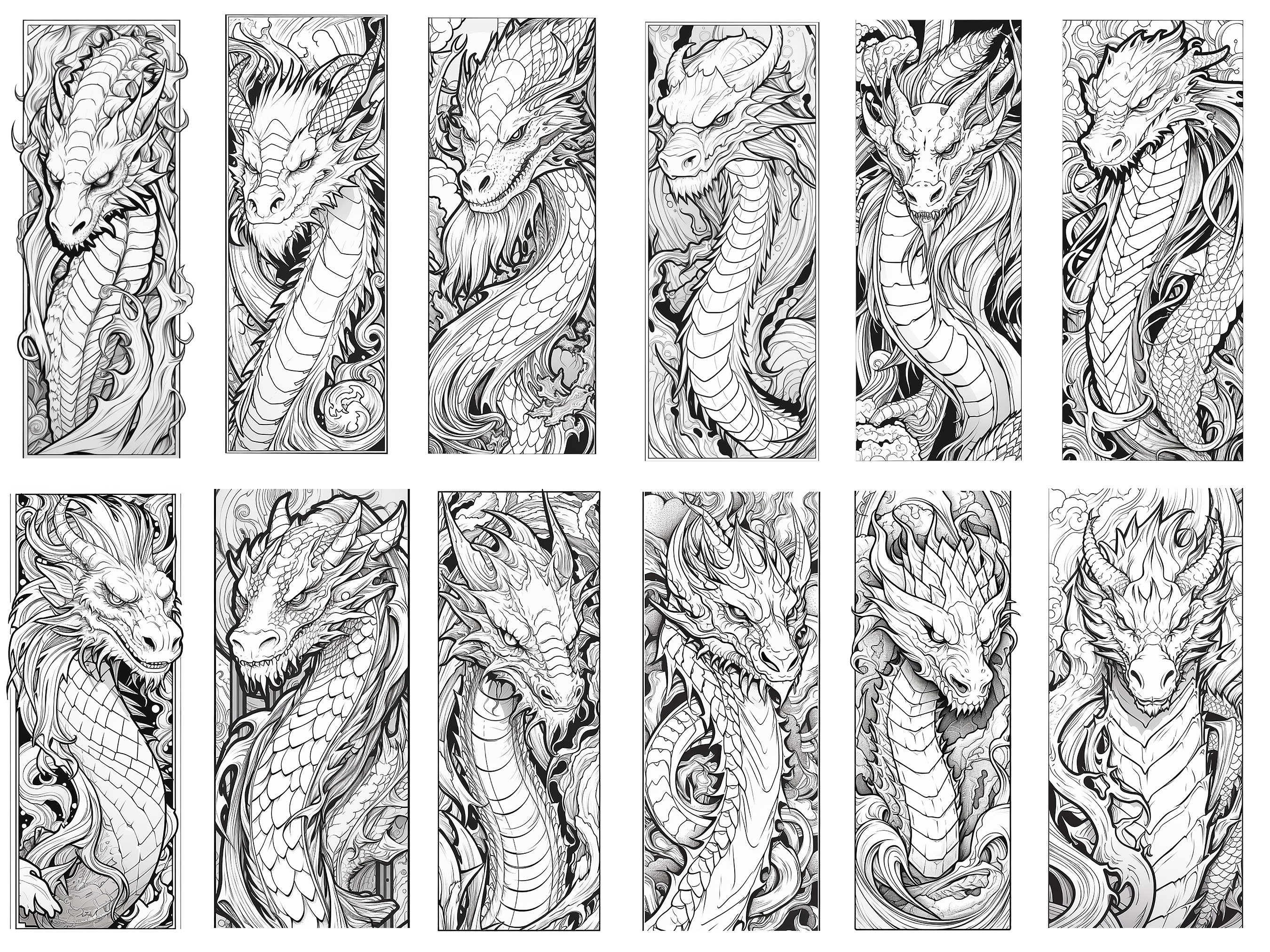 Dragon Bookmarks Bundle - Set of 21 | Serpentine Charm for Reading ...