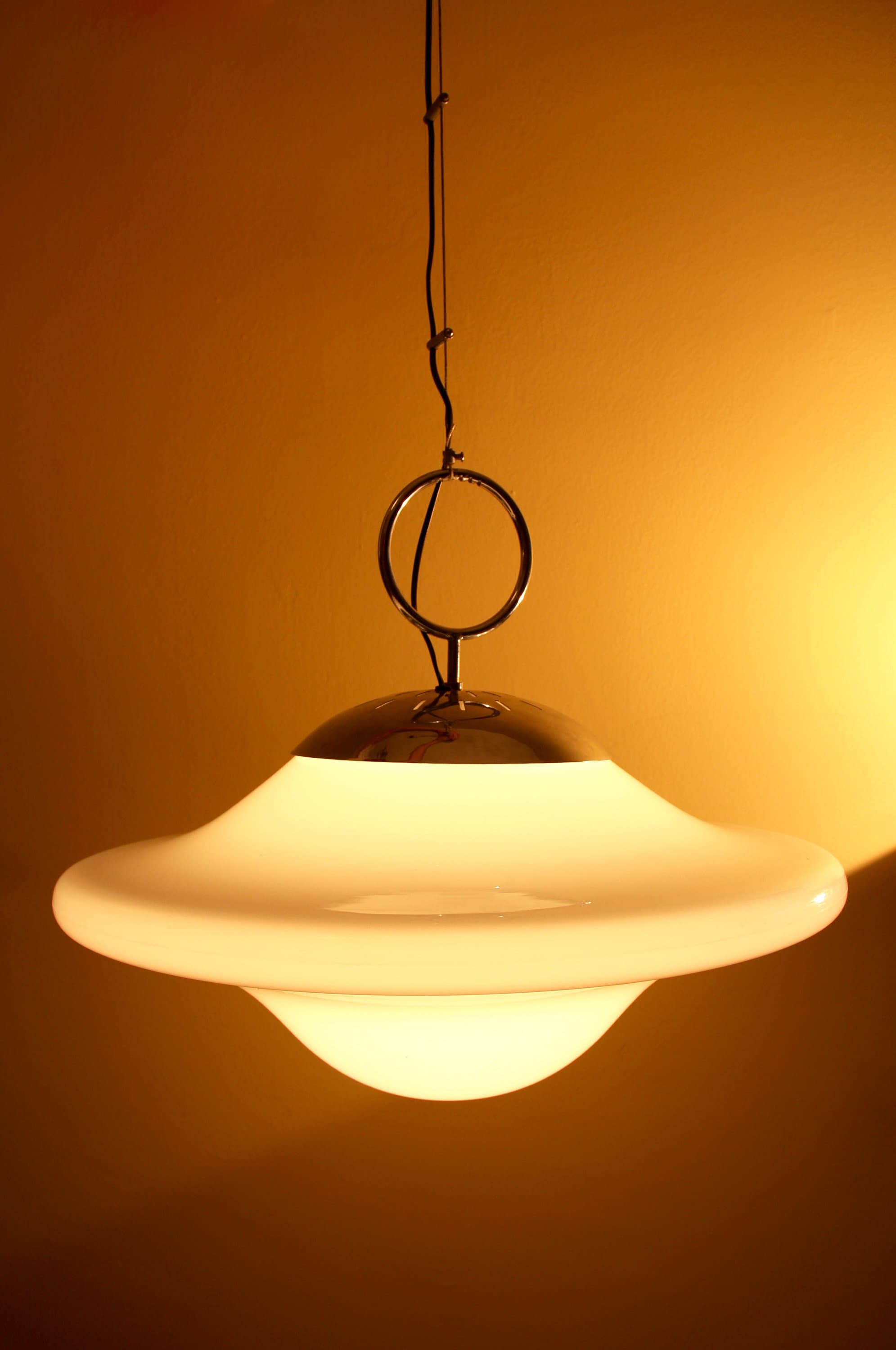 Goccia, Imposing Rare Space Age Murano Ceiling Lamp by Artemide, Italy ...