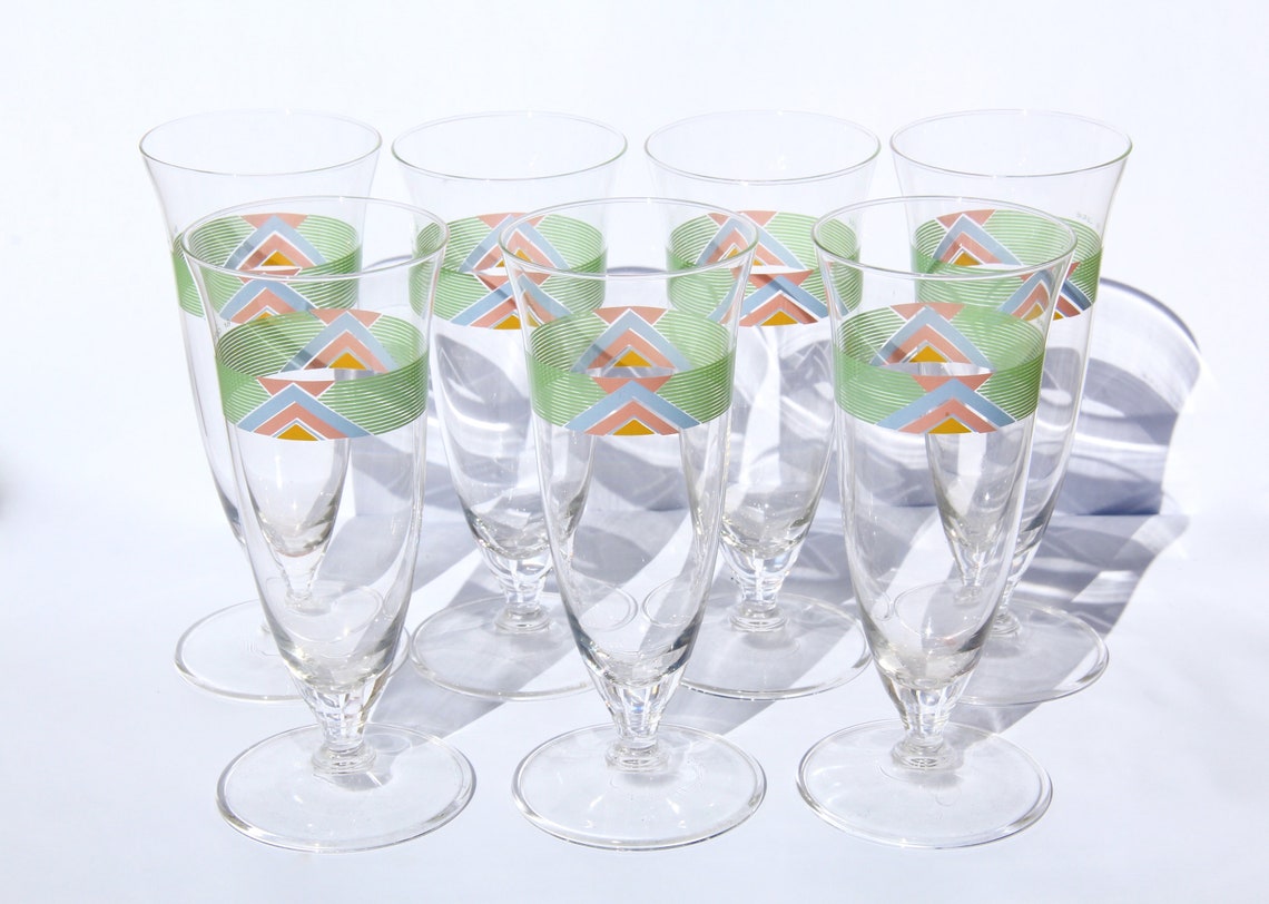 Aperitivando, Set of 7 Prosecco Glasses by Cerve, Italy, 1970's - Etsy