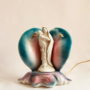 Maria, Antique Ceramic Lamp Statue, Italy, 1940s - Etsy