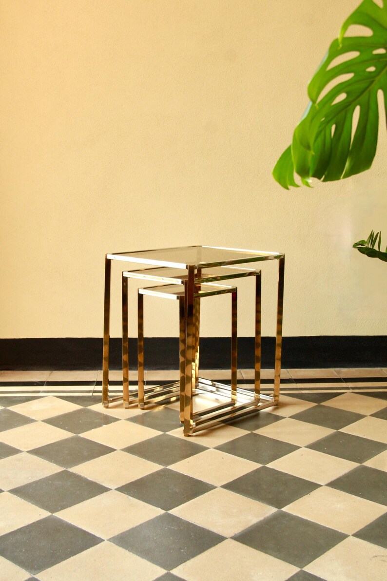Trittico, Regency Nesting Tables, Set of 3, Italy, 1970s - Etsy