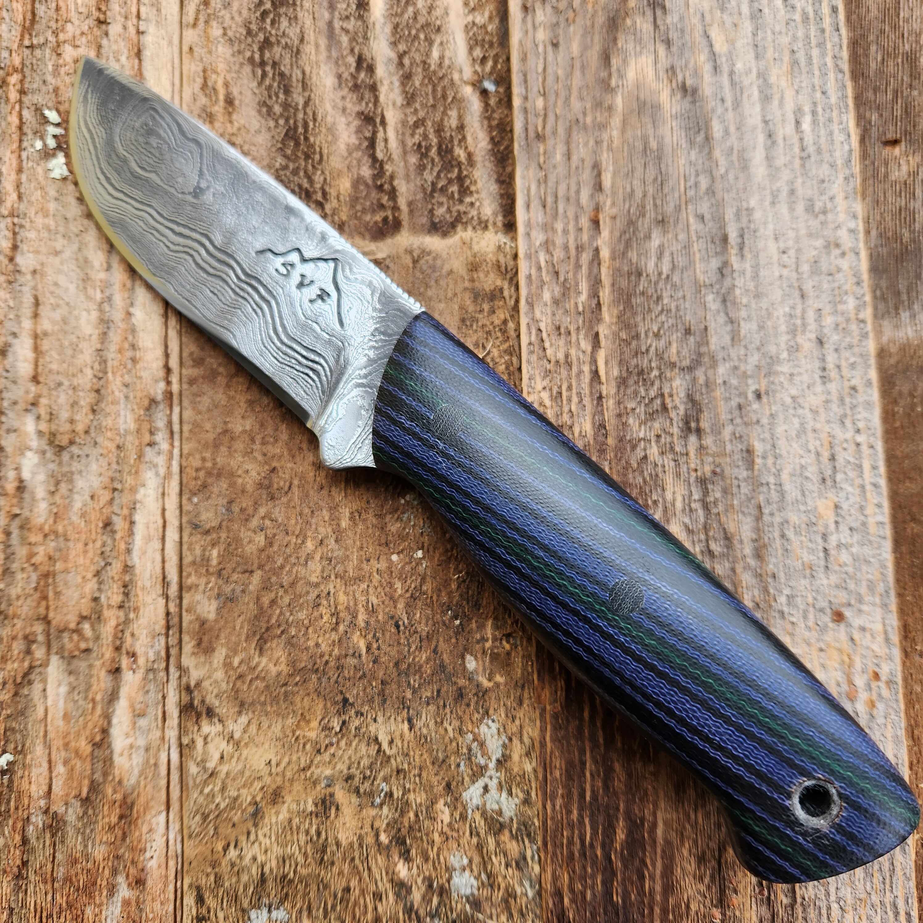 Everyday Carry 280 Layer Damascus Knife With Striped Micarta - Etsy