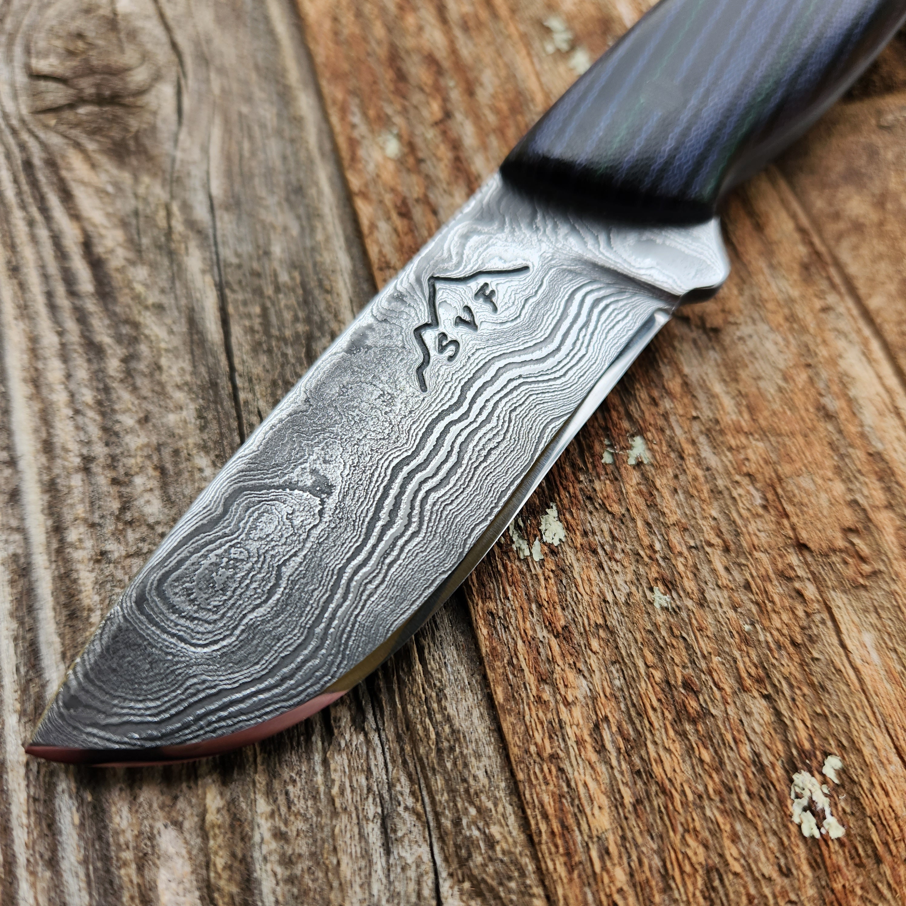 Everyday Carry 280 Layer Damascus Knife With Striped Micarta - Etsy