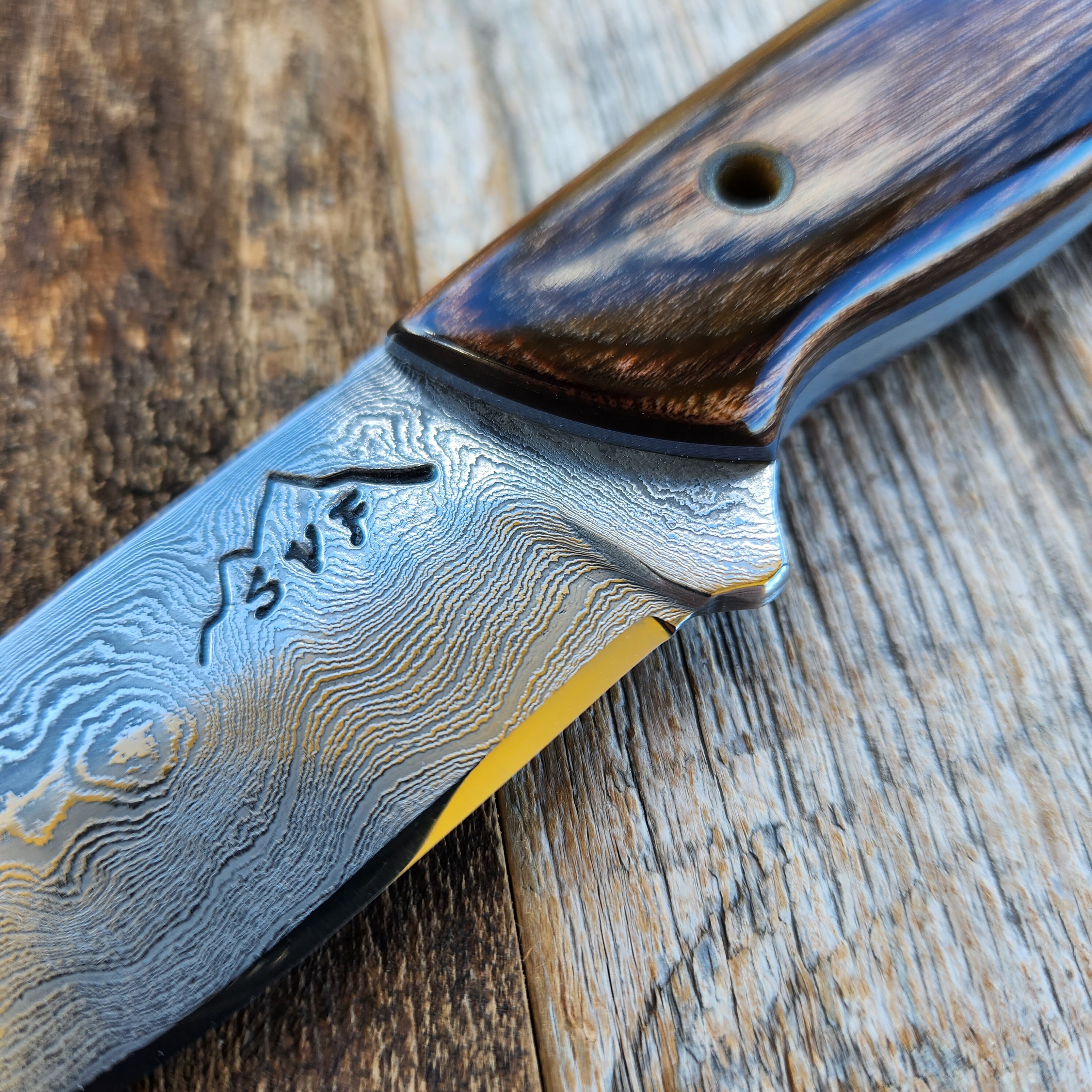 Everyday Carry 280 Layer Damascus Knife With Laminated Handle. - Etsy
