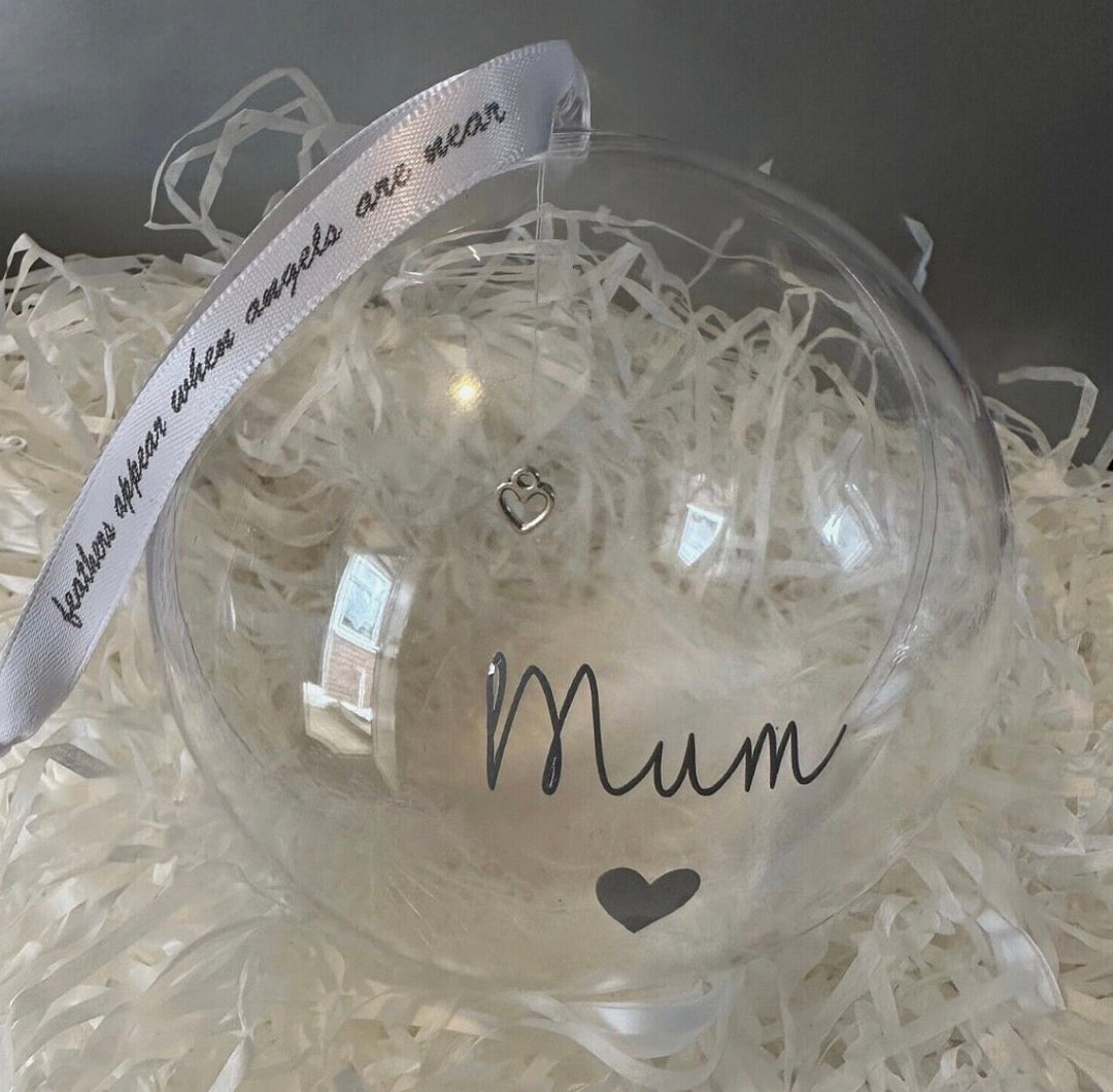 Bauble With Feathers - Choice of Charm-personalised With Loved Ones ...