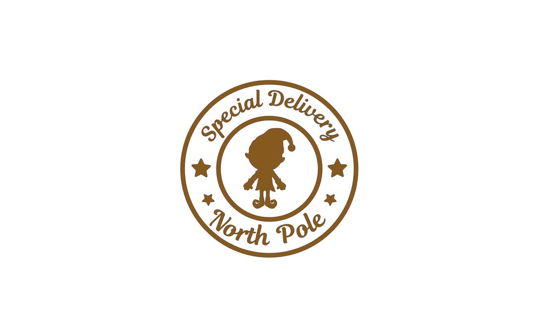 Special Delivery With Elf Gold Postage Stamp Design Vinyl Decal - Etsy UK