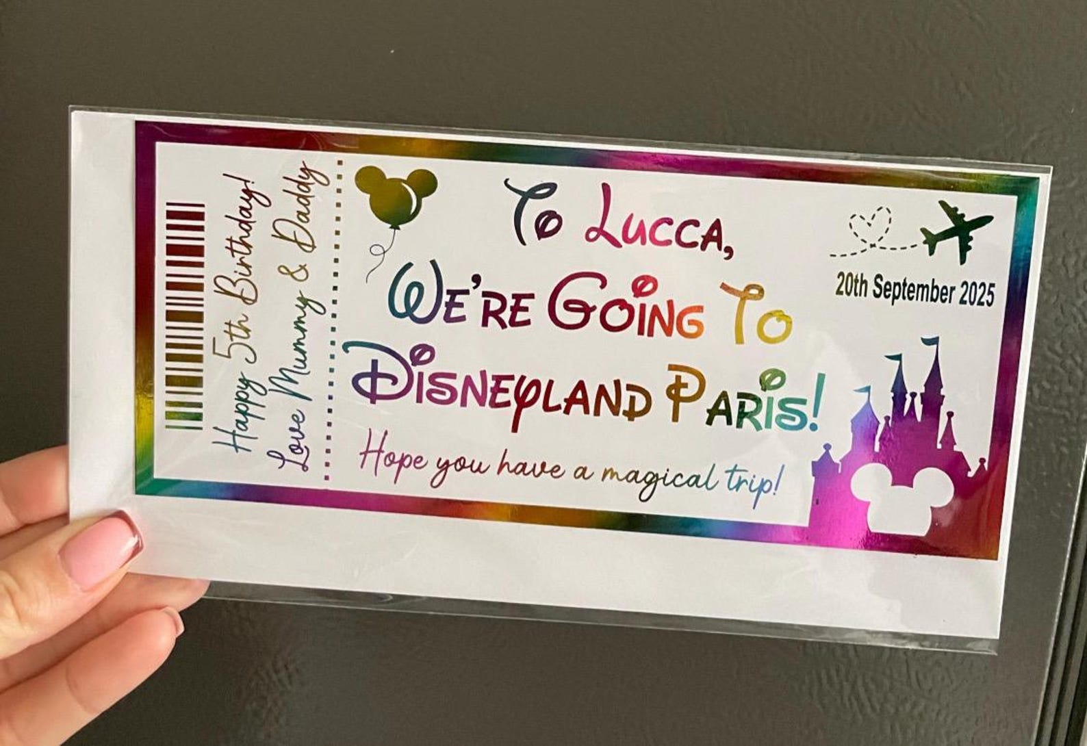 We’re Going to Disneyland - Foil Ticket- Fully Personalised - Etsy