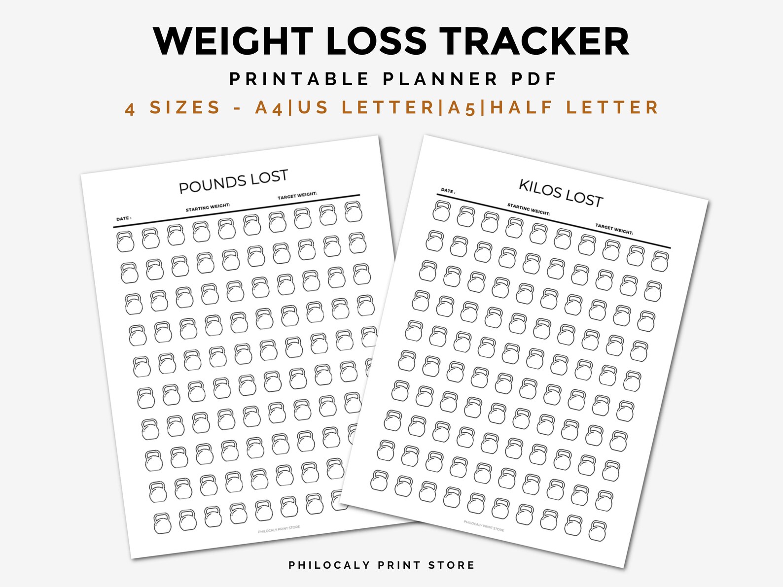 Weight Loss Tracker Printable, Weight Loss Journal, Weight Loss Planner ...