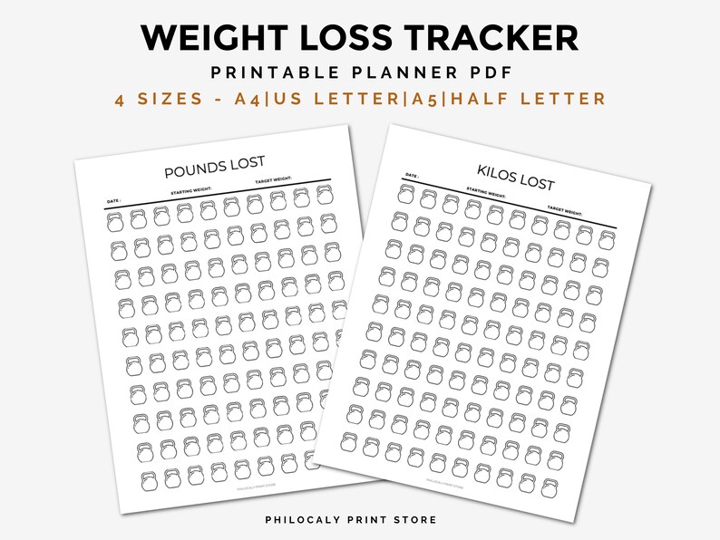 Weight Loss Tracker Printable Weight Loss Journal Weight - Etsy