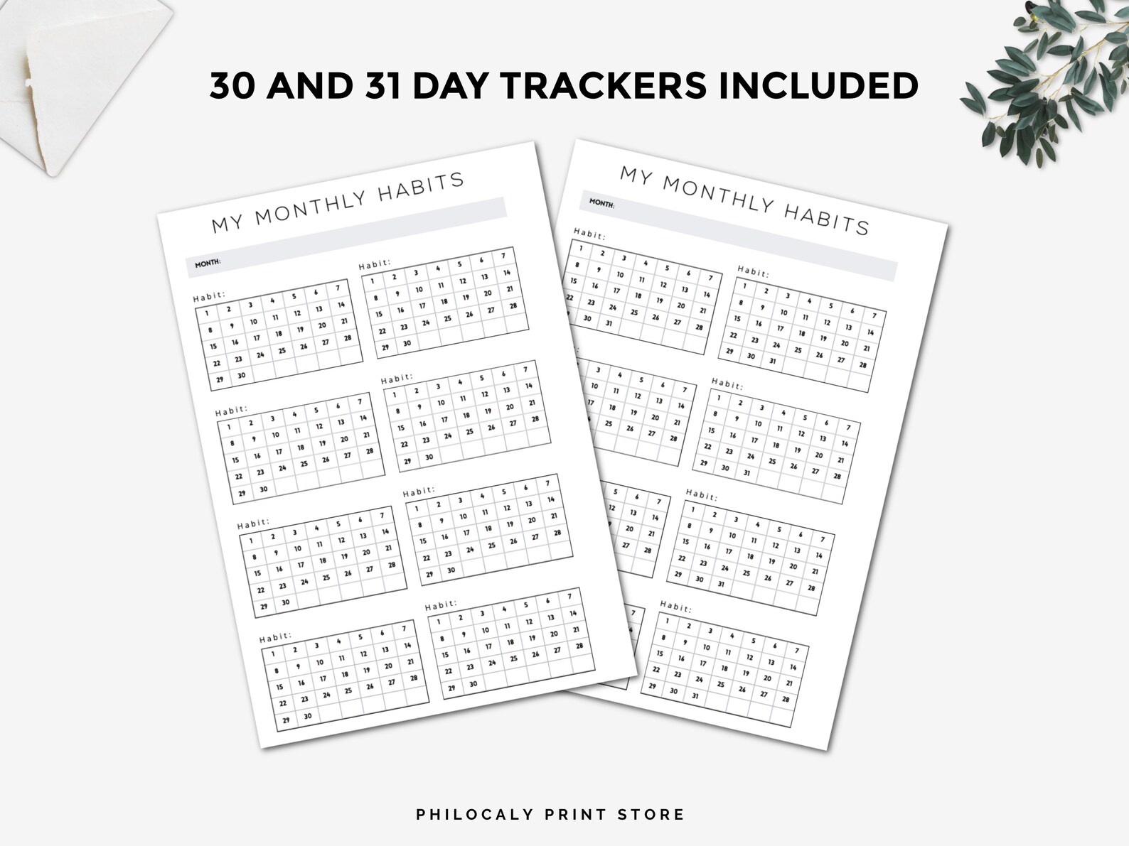 Habit Tracker Printable, Habit Tracker Bundle, Weekly Habit Tracker ...
