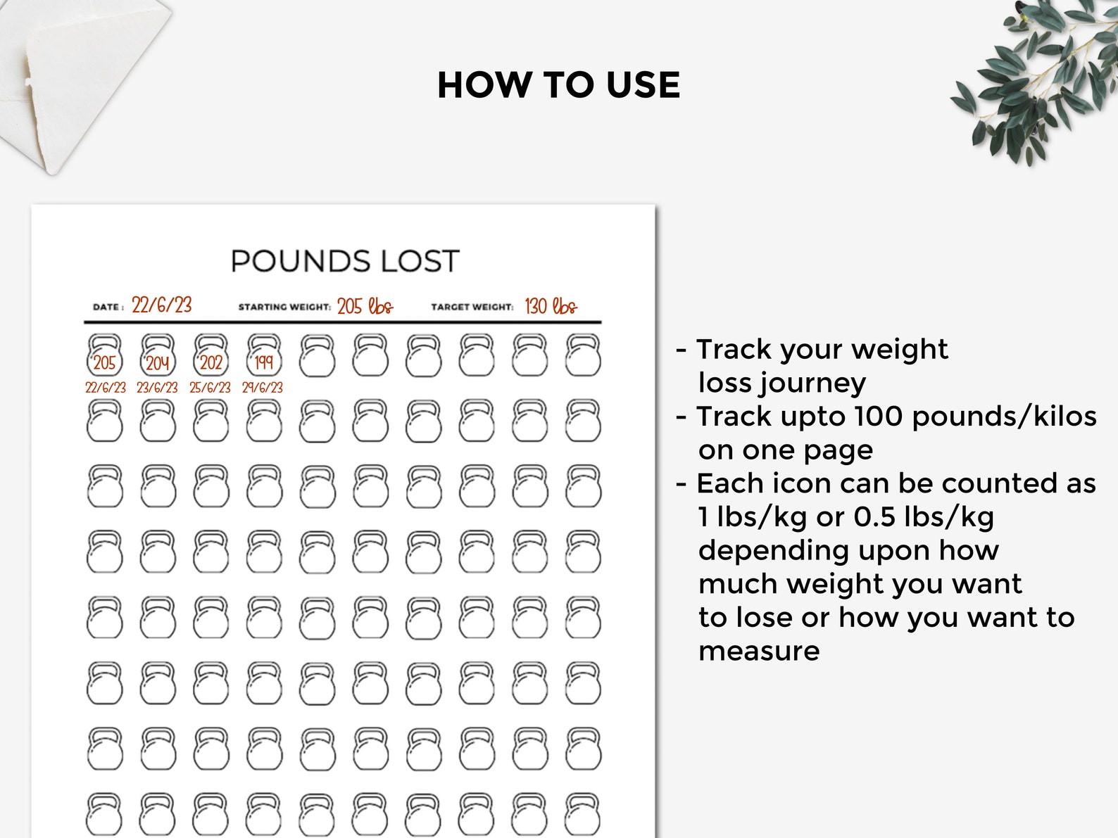 Weight Loss Tracker Printable, Weight Loss Journal, Weight Loss Planner ...
