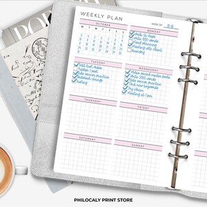 Undated Weekly Grid Planner Printable, Weekly Grid Printable, Weekly ...