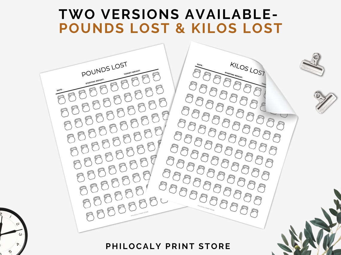 Weight Loss Tracker Printable, Weight Loss Journal, Weight Loss Planner ...