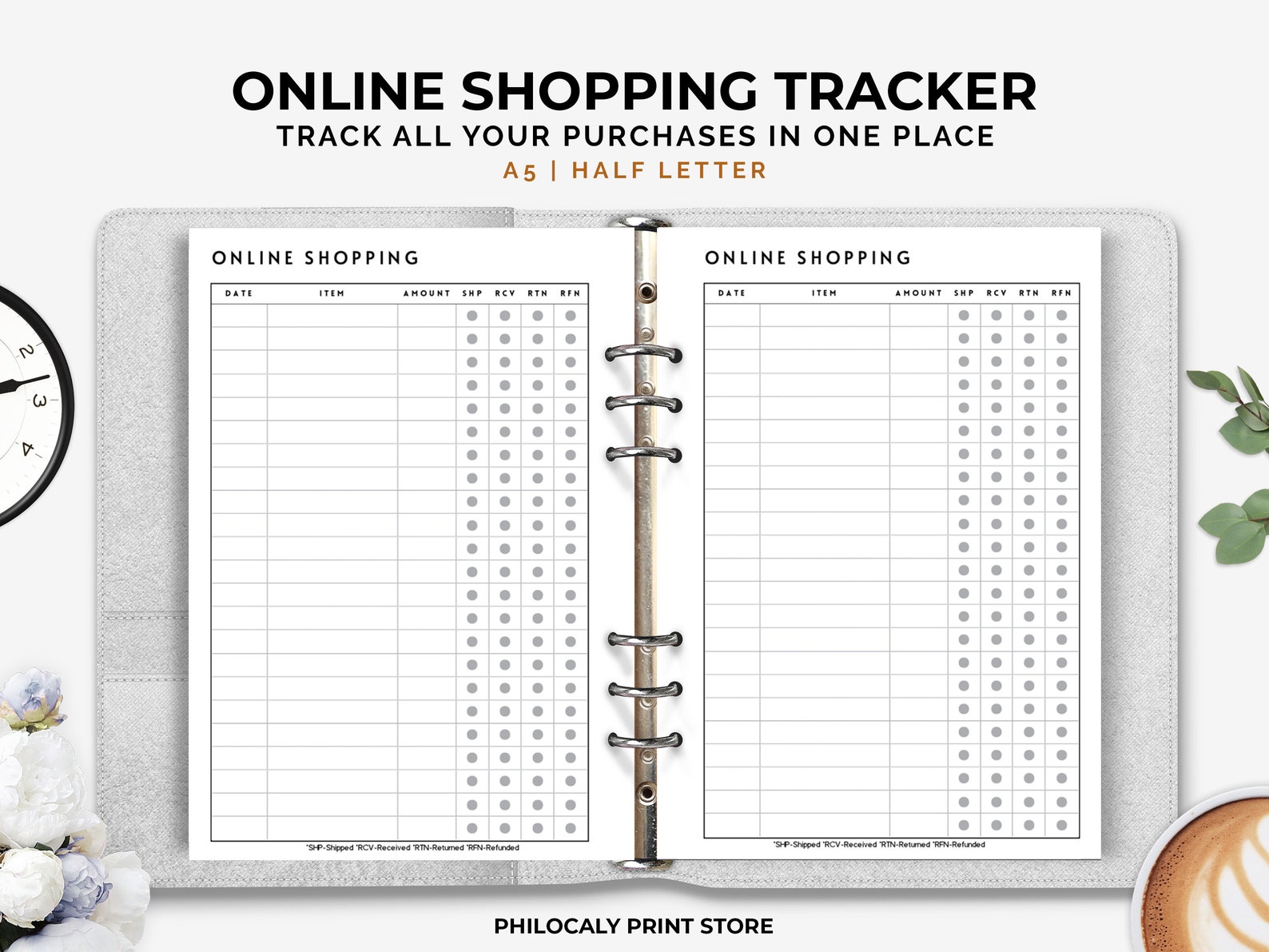 Online Shopping Tracker Printable, Purchase Tracker, Order Tracker ...
