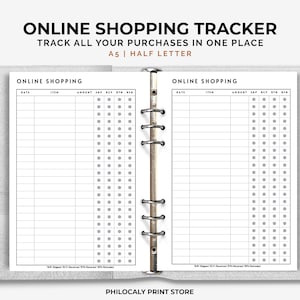 Online Shopping Tracker Printable, Purchase Tracker, Order Tracker ...