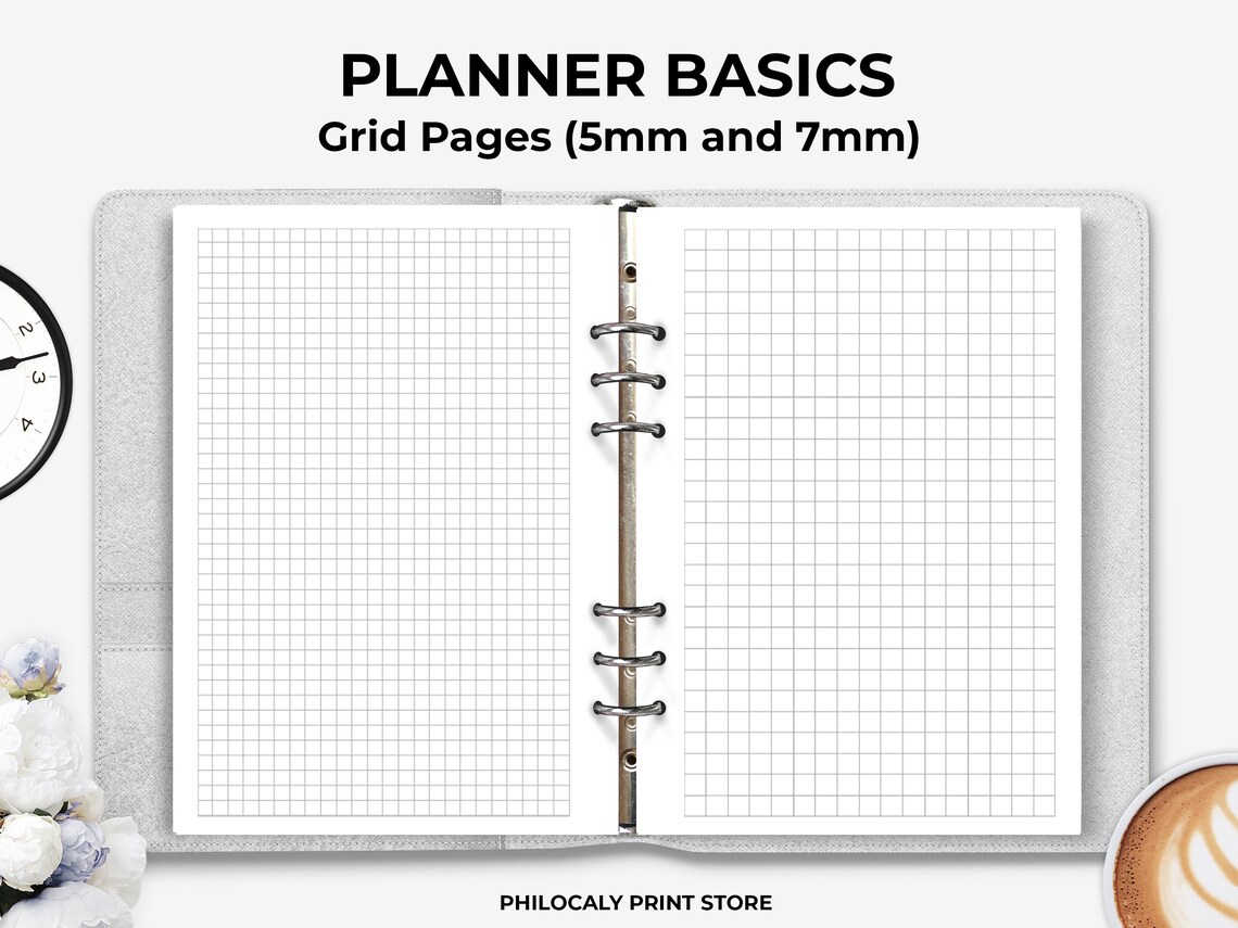 A6 Lined Dot and Grid Printable Pages Planner Basics A6 - Etsy