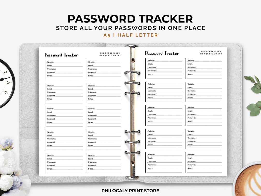 Password Tracker Printable, Password Keeper, Password Log, Password ...