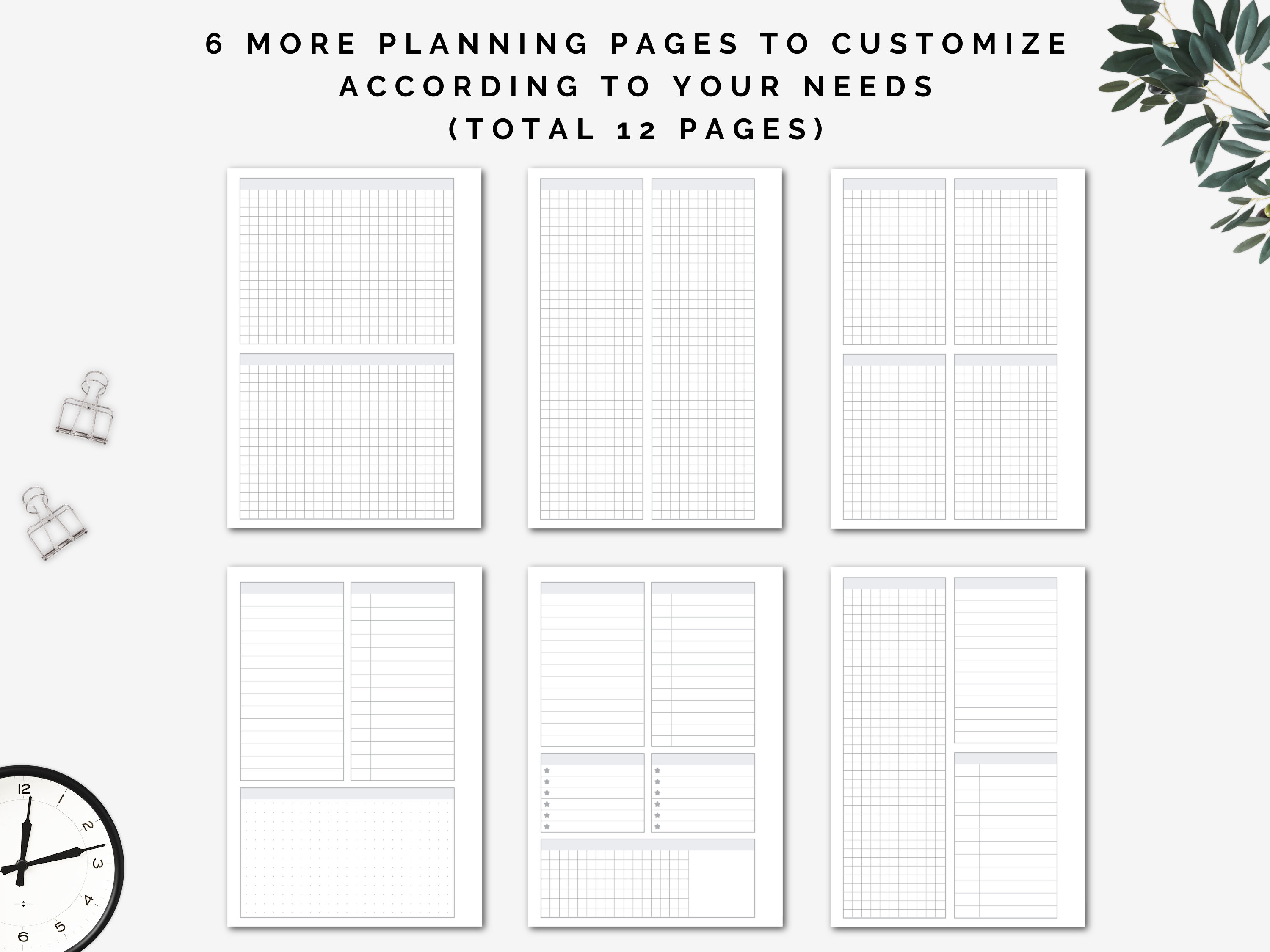 A6 Lined, Dot and Grid Printable Pages, Planner Basics A6, Printable ...
