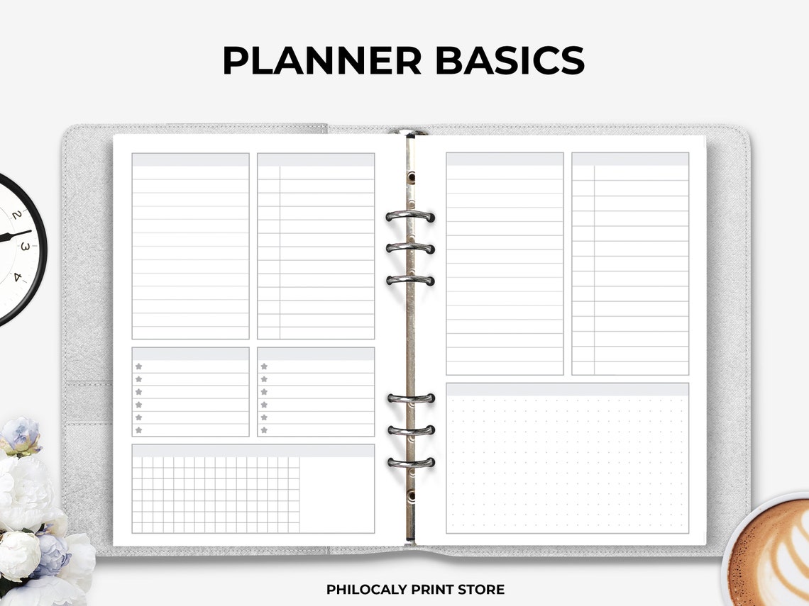 A6 Lined Dot and Grid Printable Pages Planner Basics A6 - Etsy