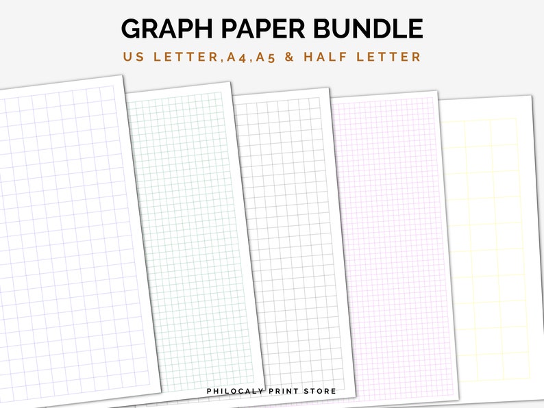 Printable Graph Paper, Grid Paper, Graph Paper Download, Sizes-0.5 Inch ...
