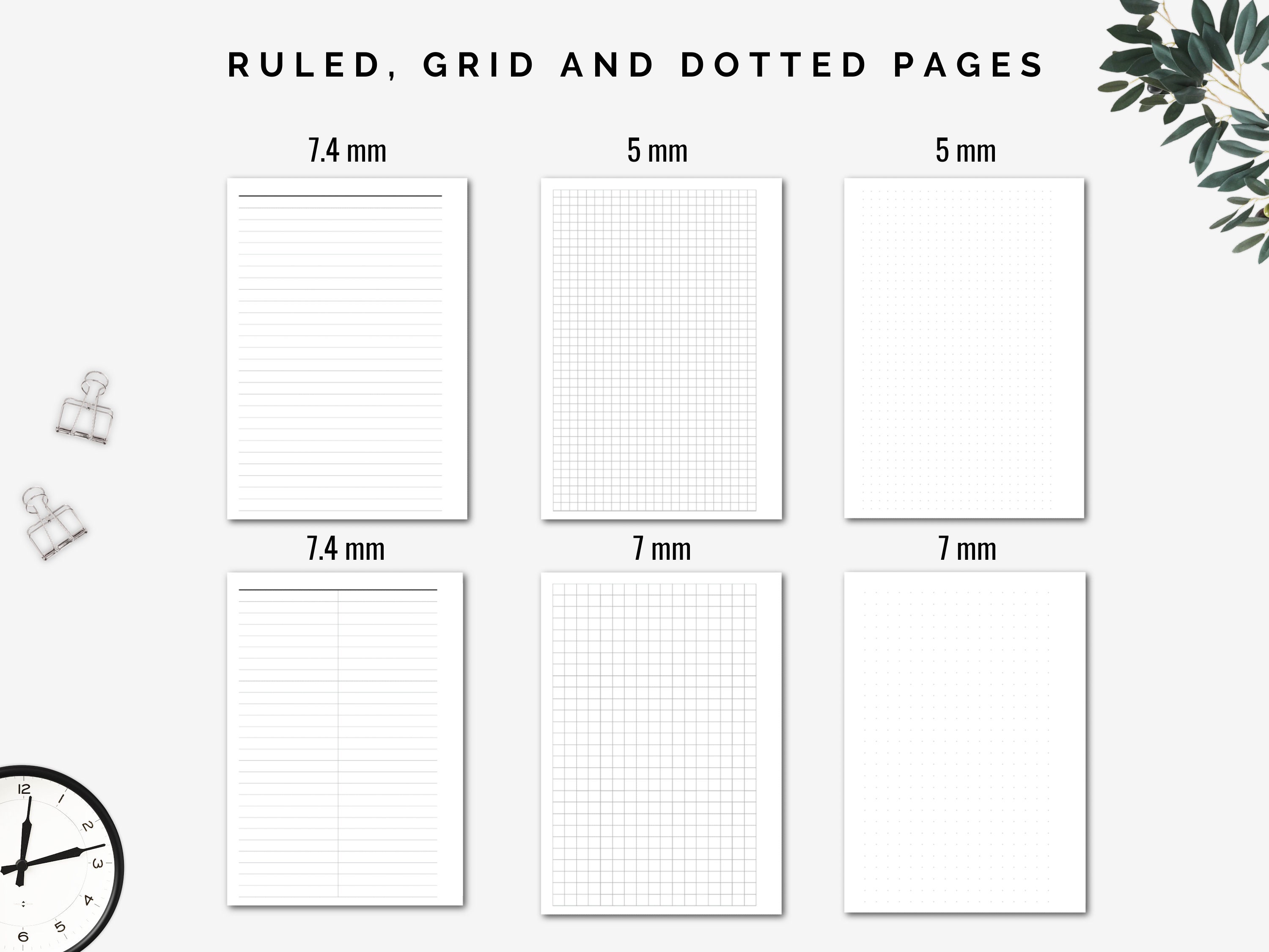 Lined, Dot and Grid Printable Pages, Planner Basics, Printable Notes ...