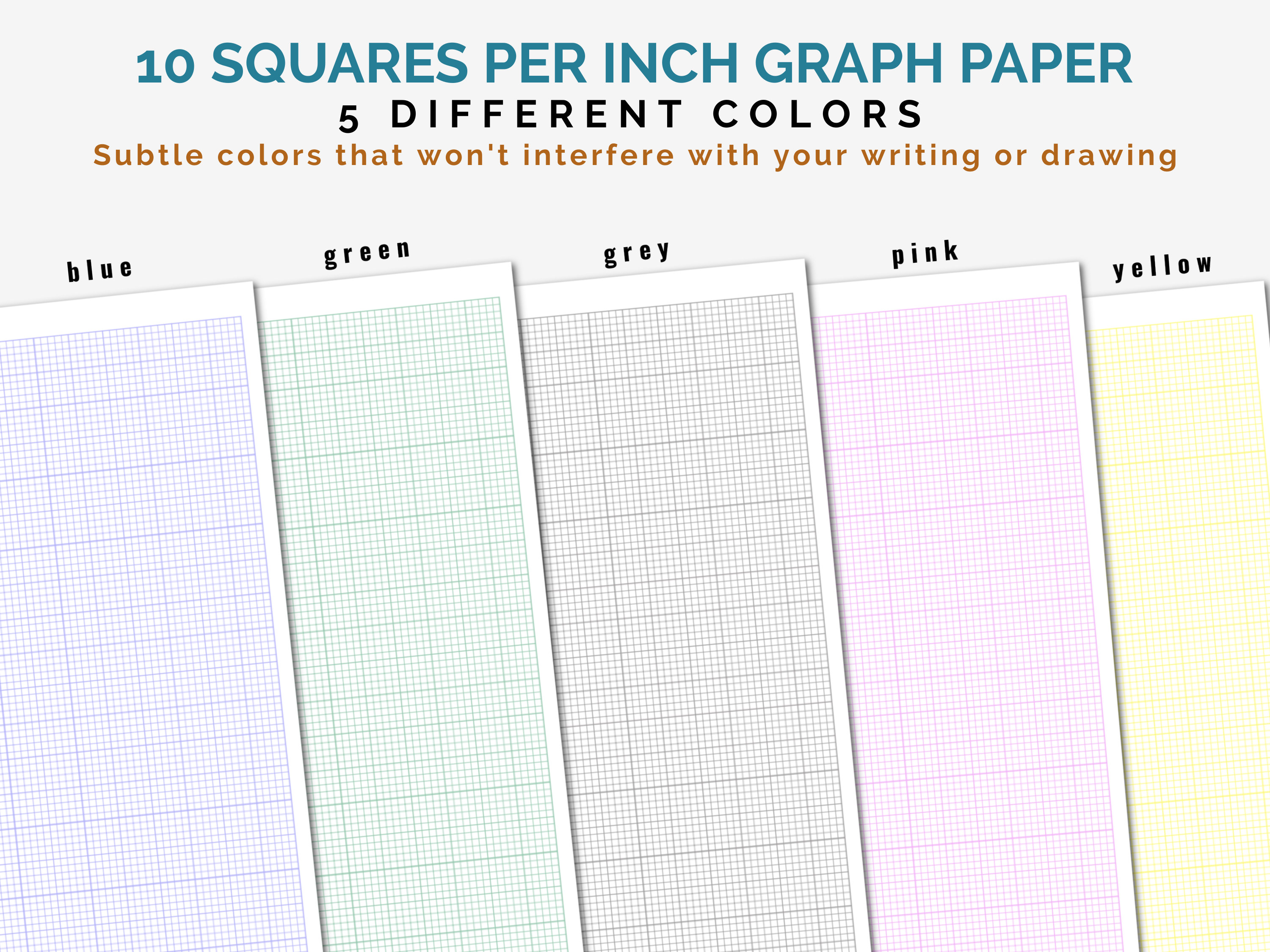 10 Squares per Inch Graph Paper, Printable Graph Paper, Cross Stitch ...