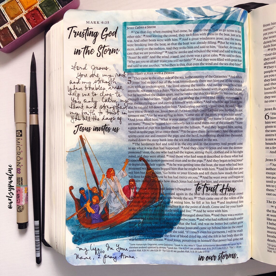 Trusting God in the Storm. Bible Journaling/faith Planner. Christian ...