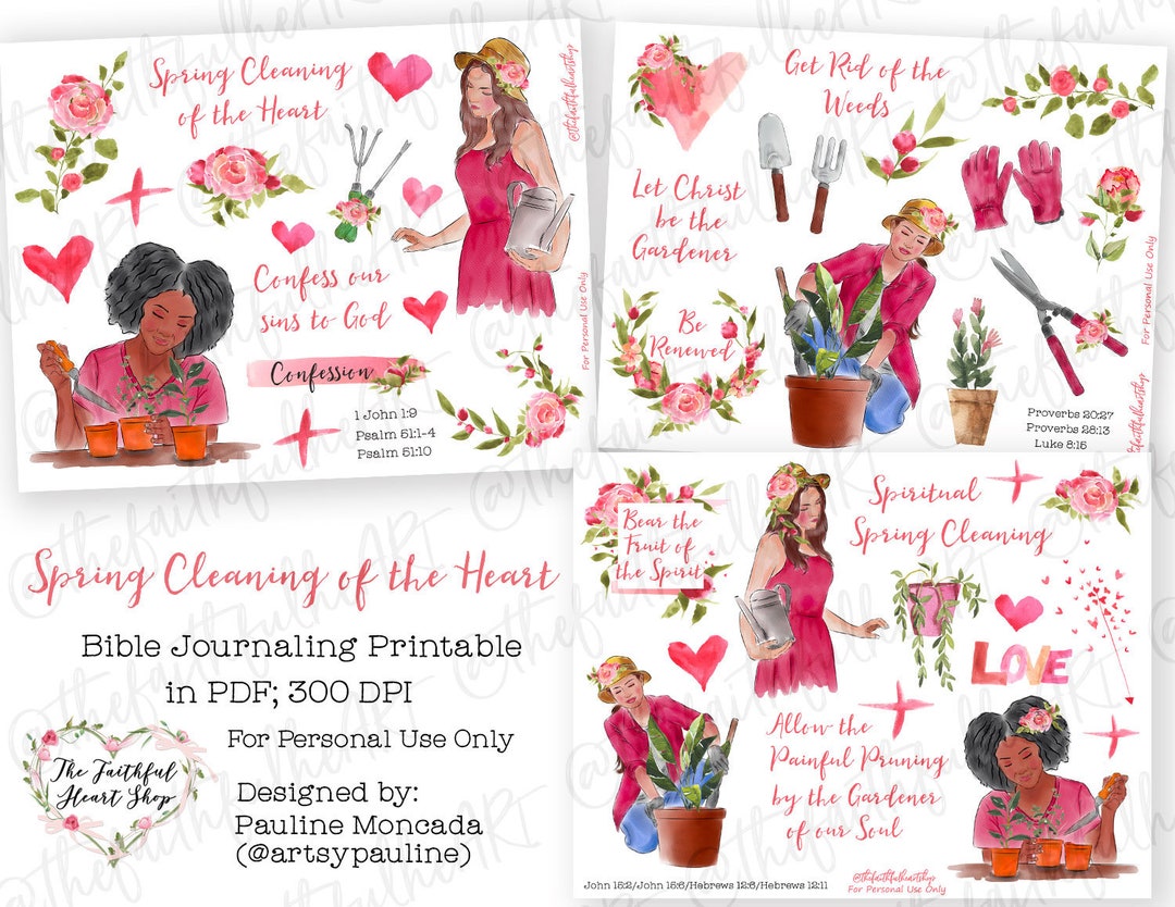 Spring Cleaning of the Heart. Bible Journaling/faith Planner Digital ...