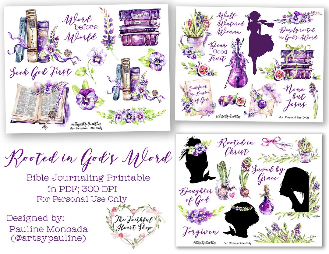 Rooted in God's Word. Bible Journaling Digital Download Printable - Etsy