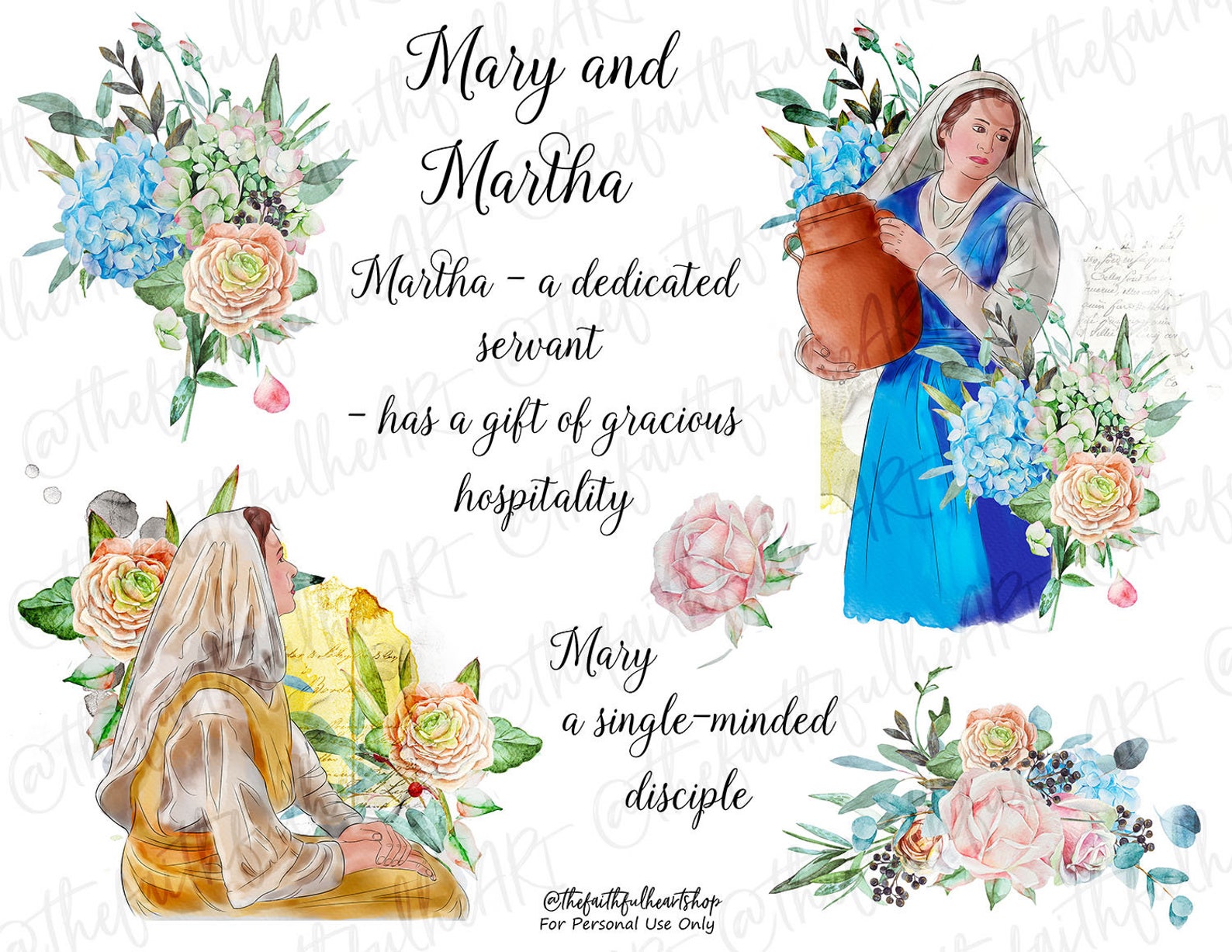 Women of the Bible: Mary and Martha in PDF. Bible Journaling/faith ...