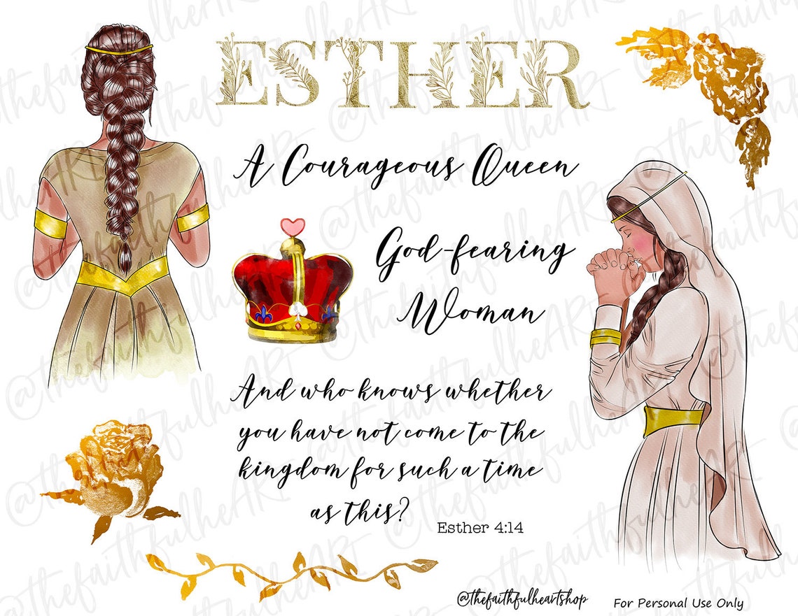 Women of the Bible: Esther. Bible Journaling/faith Planner Digital ...
