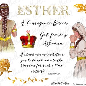 Women of the Bible: Esther. Bible Journaling/faith Planner Digital ...