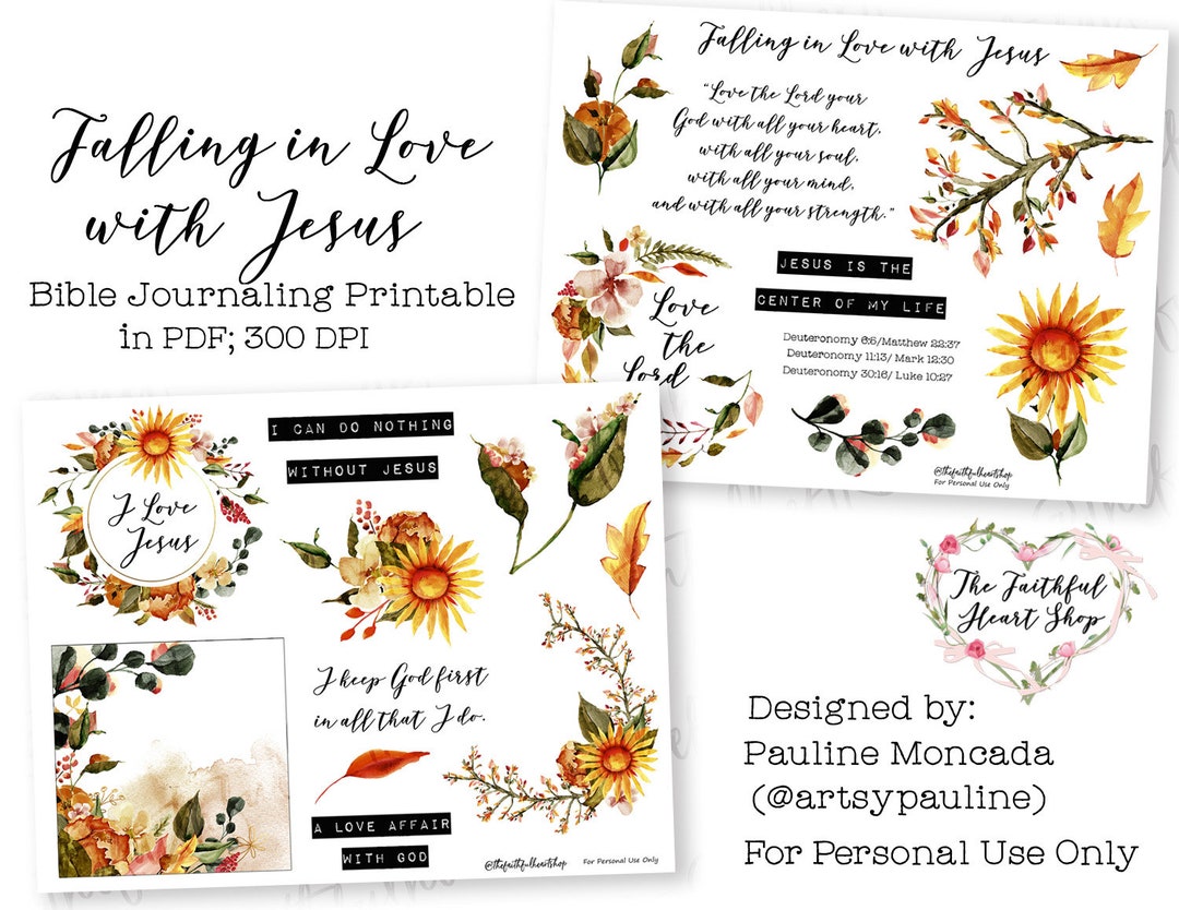 Falling in Love With Jesus. Bible Journaling/faith Planner Digital ...
