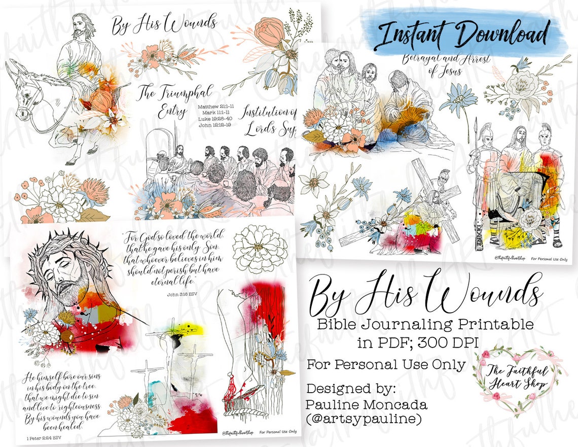 By His Wounds. Bible Journaling. Faith Planner. Christian. - Etsy