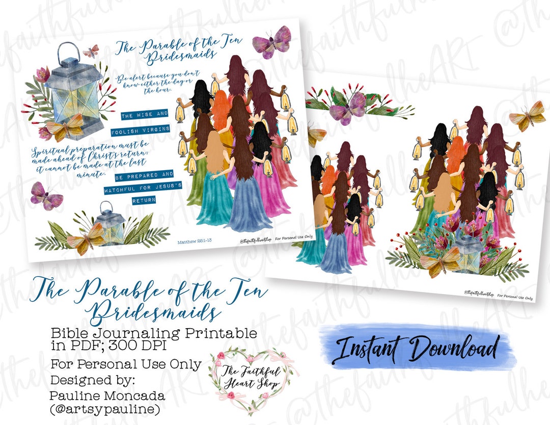 The Parable of the Ten Bridesmaids. Bible Journaling. Faith Planner ...