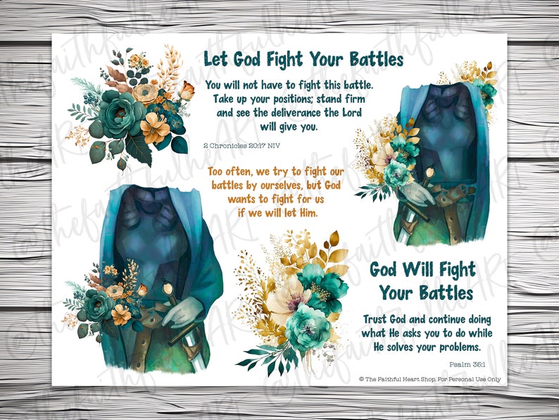 Let God Fight Your Battles Bible Journaling Stickers - Etsy
