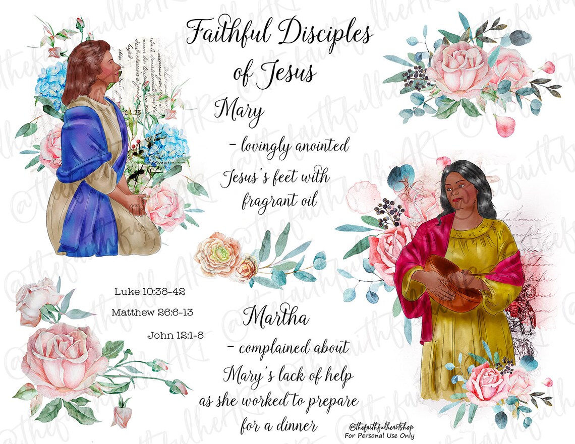 Women of the Bible: Mary and Martha in PDF. Bible - Etsy