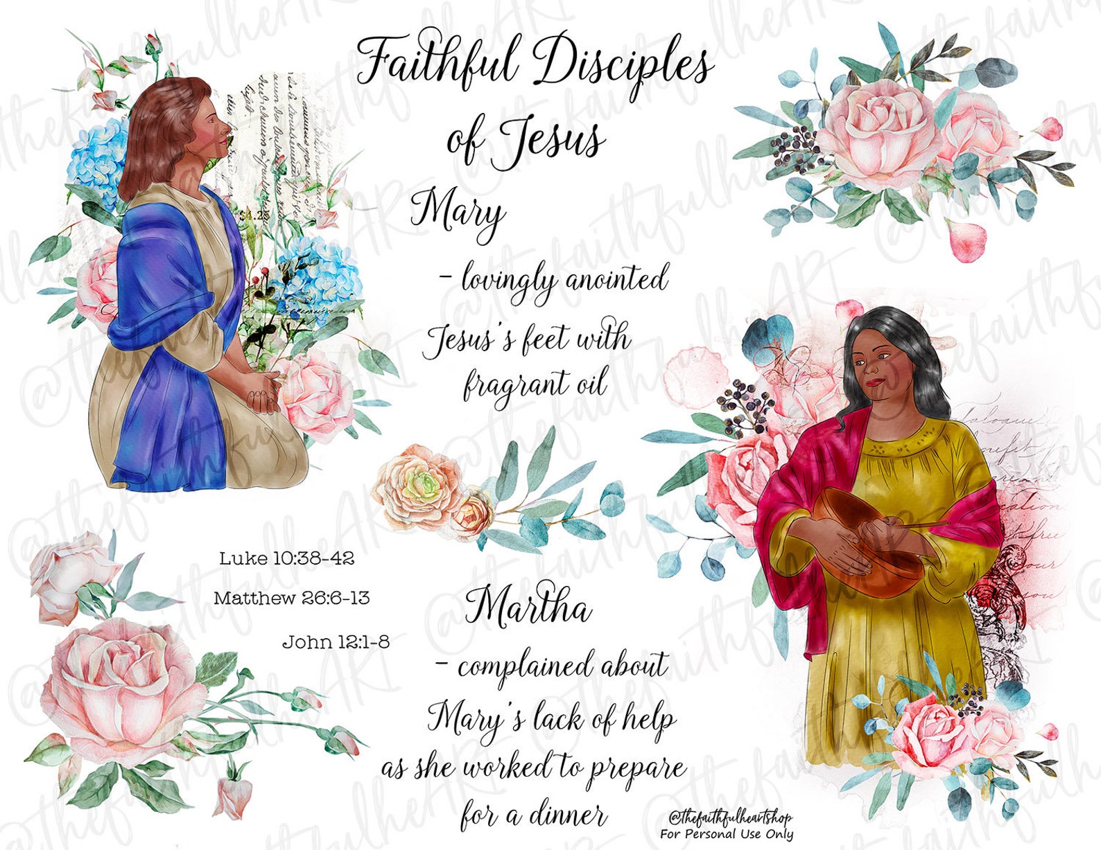 Women of the Bible: Mary and Martha in PDF. Bible Journaling/faith ...
