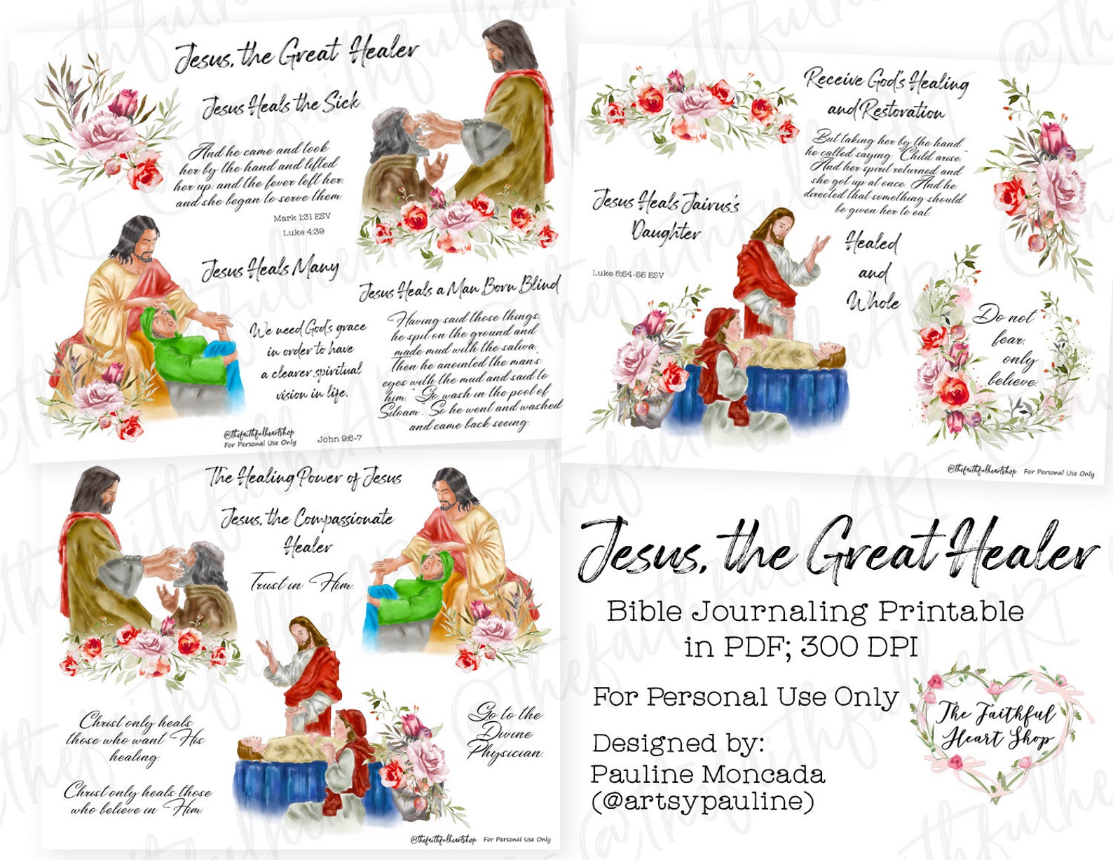 Jesus the Great Healer. Bible Journaling/faith Planner. - Etsy