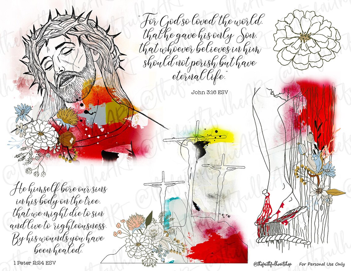 By His Wounds. Bible Journaling. Faith Planner. Christian. - Etsy