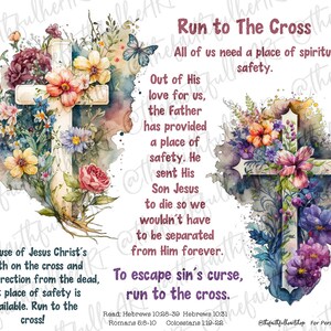 Run to the Cross, Bible Journaling Stickers Printable, Christian Faith ...