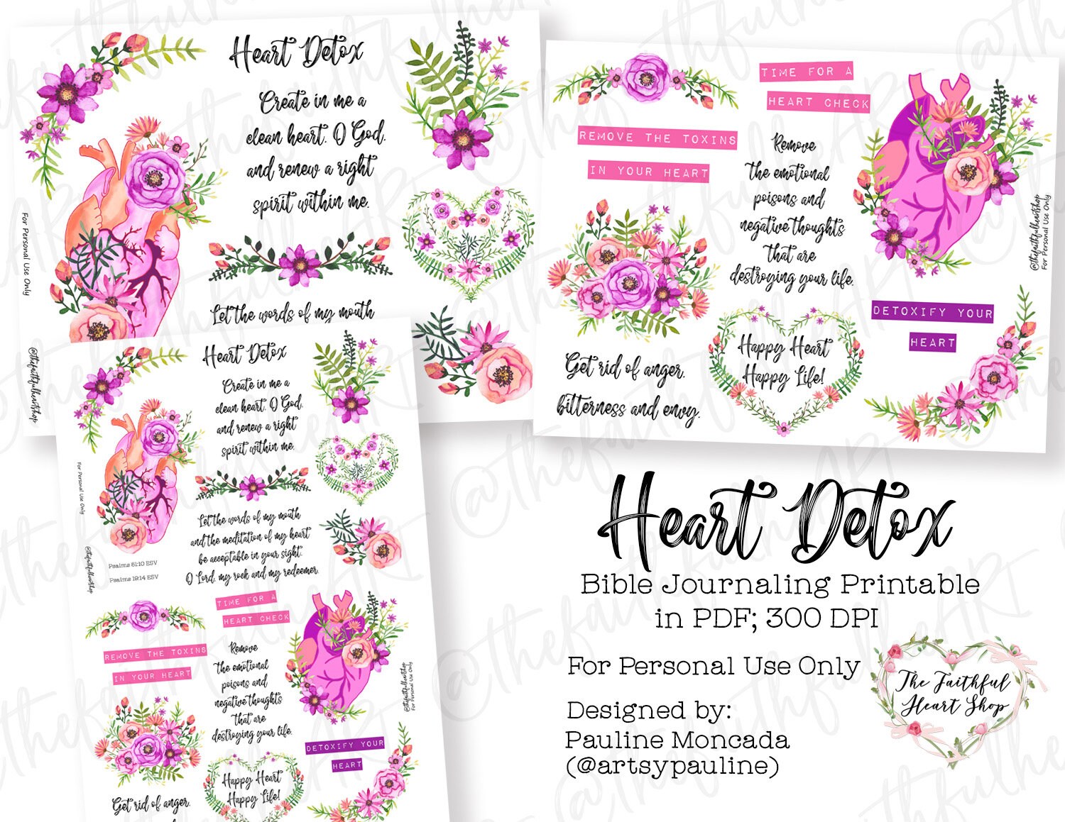 Heart Detox. Bible Journaling/faith Planner Digital Download - Etsy
