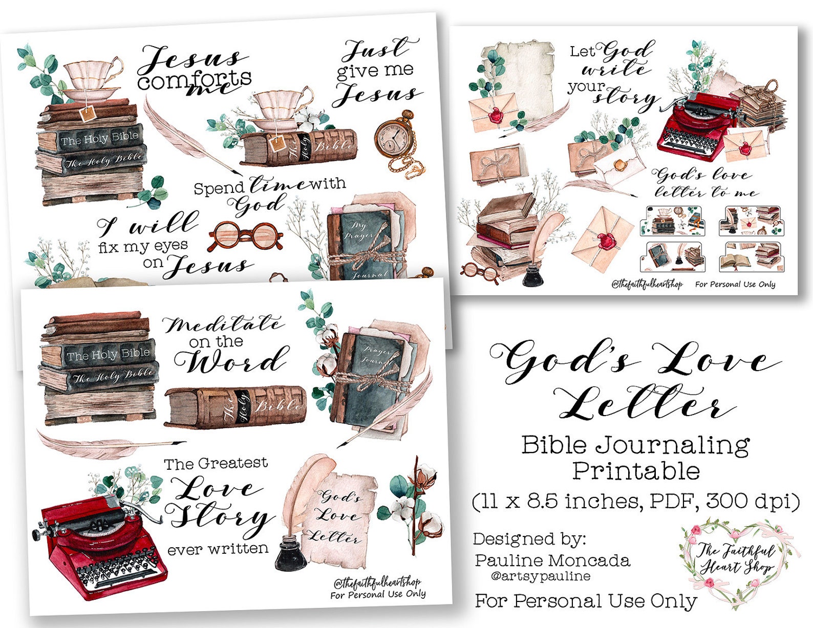 God's Love Letter Bible Journaling Stickers Printable - Etsy Canada