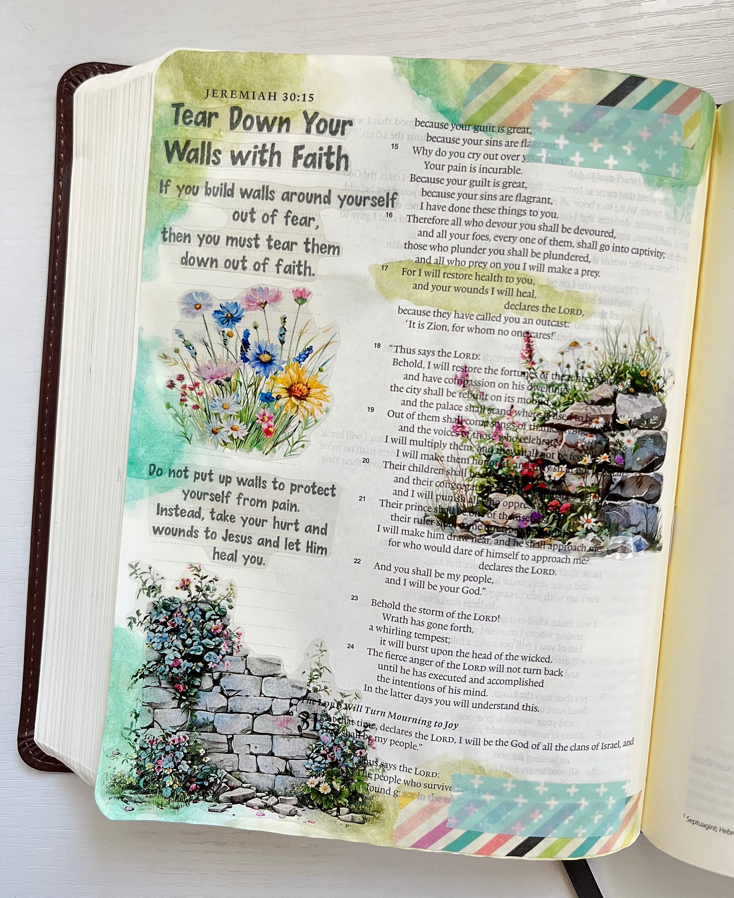 Tear Down Your Walls With Faith , Bible Journaling Stickers Printable ...