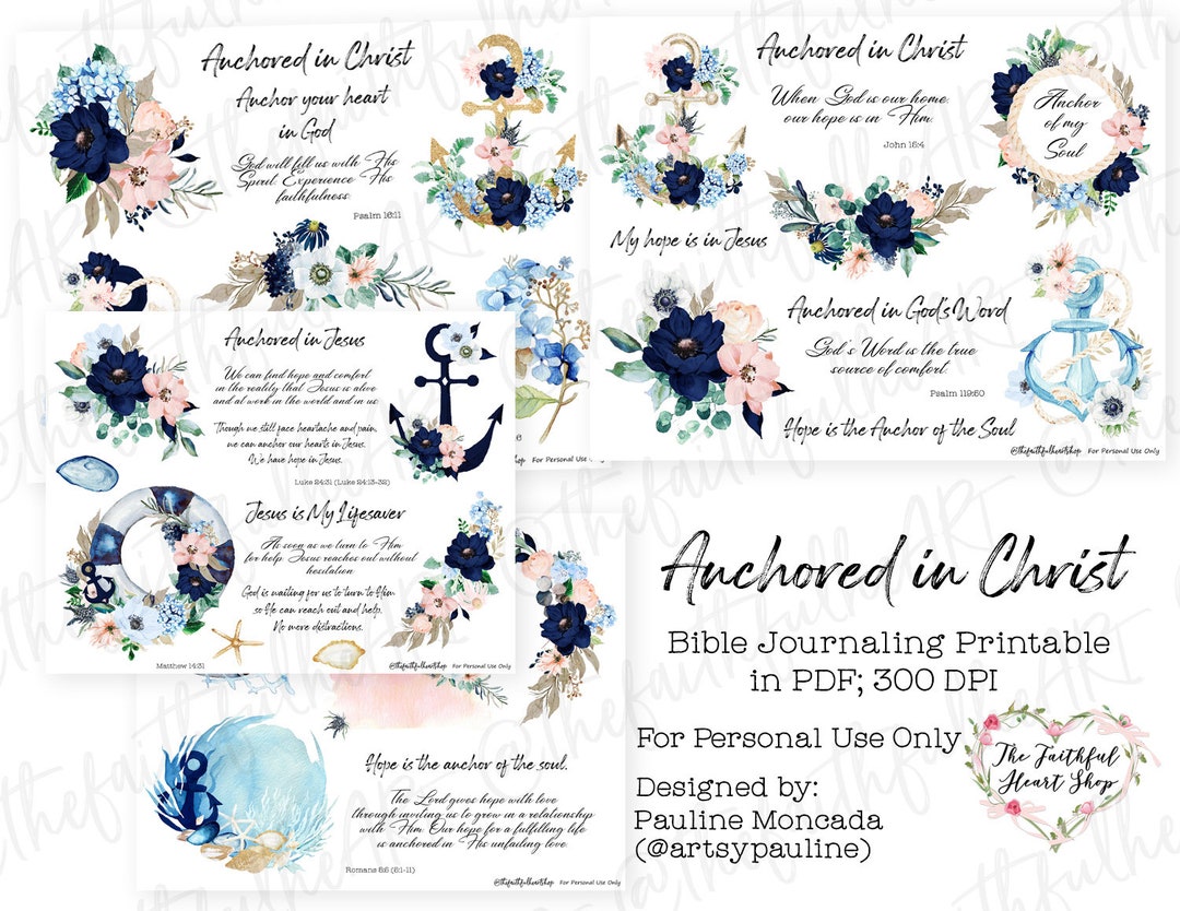 Anchored in Christ. Bible Journaling/faith Planner. Christian. Faith ...